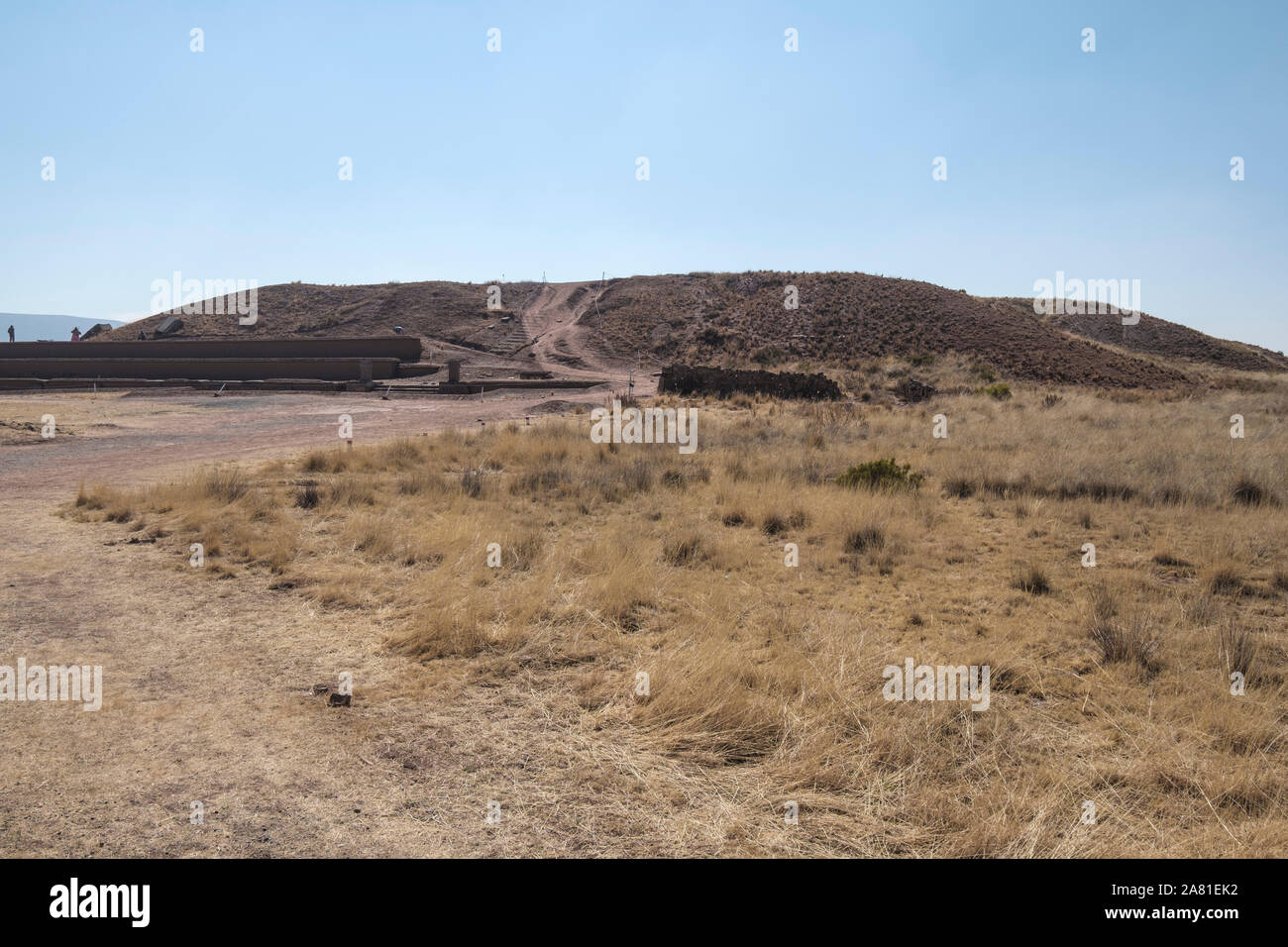 Akapana Pyramid at Tiwanaku Archeological Complex, Bolivia Stock Photo ...
