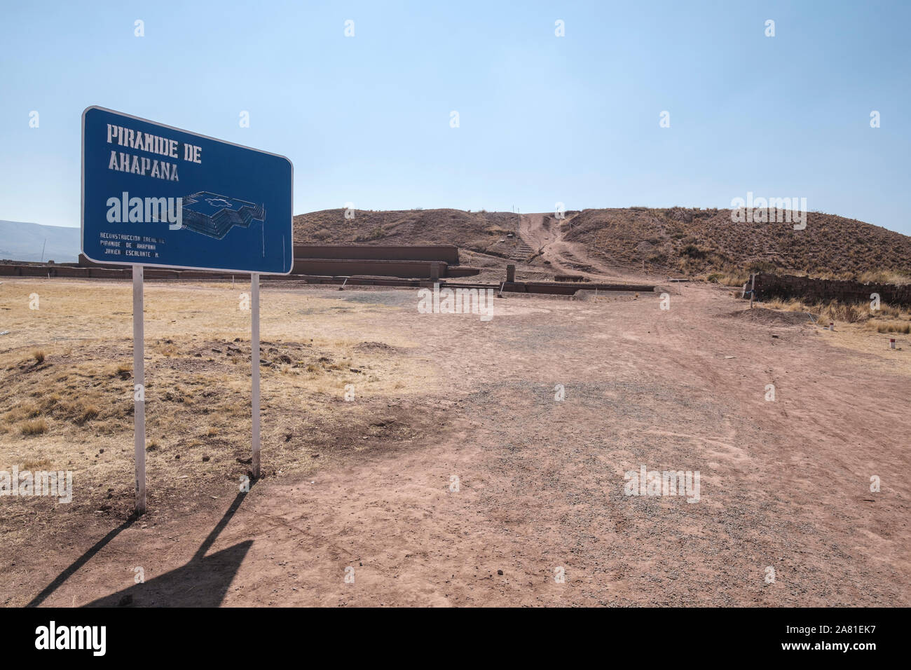 Akapana Pyramid at Tiwanaku Archeological Complex, Bolivia Stock Photo ...