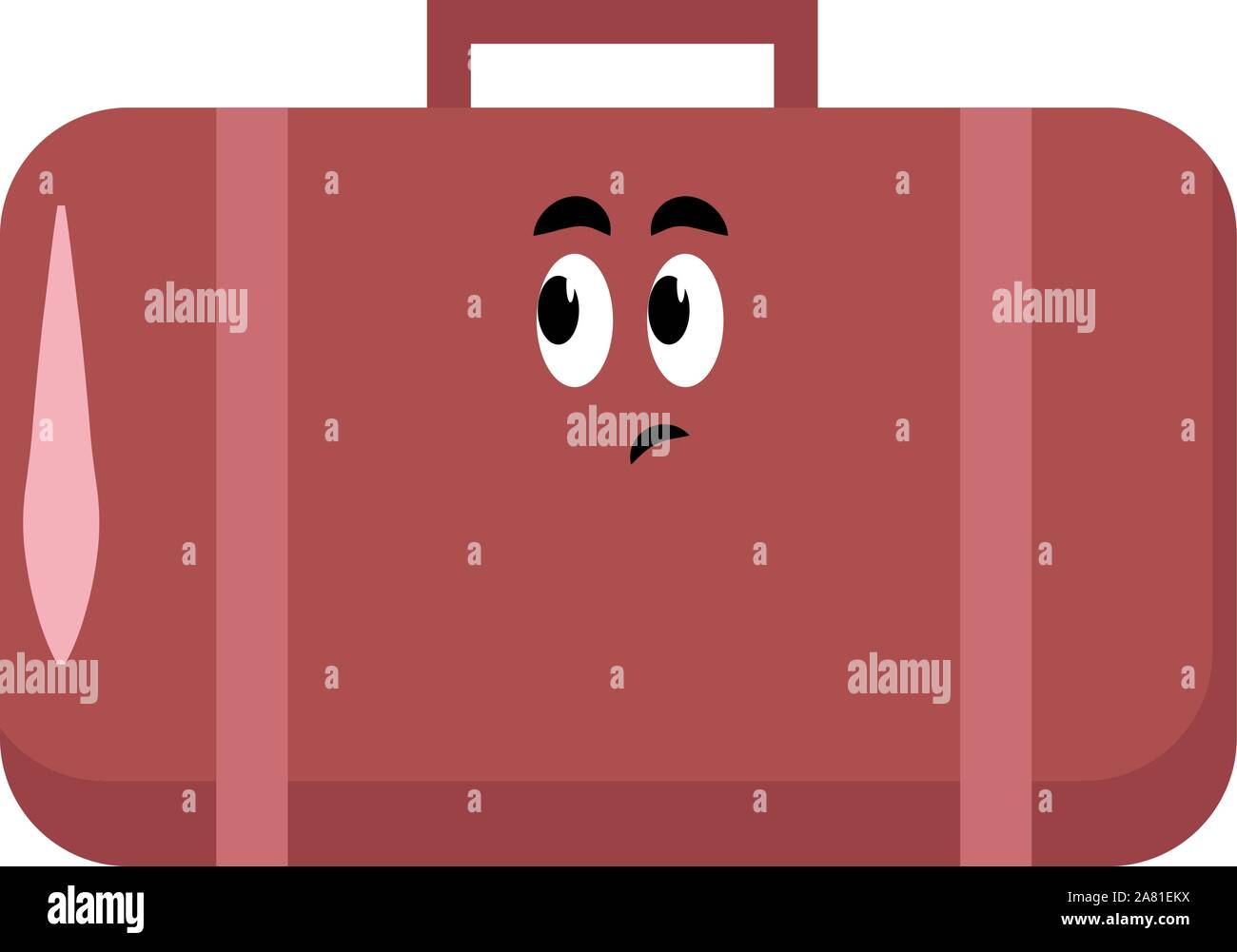 Red suitcase, illustration, vector on white background Stock Vector ...
