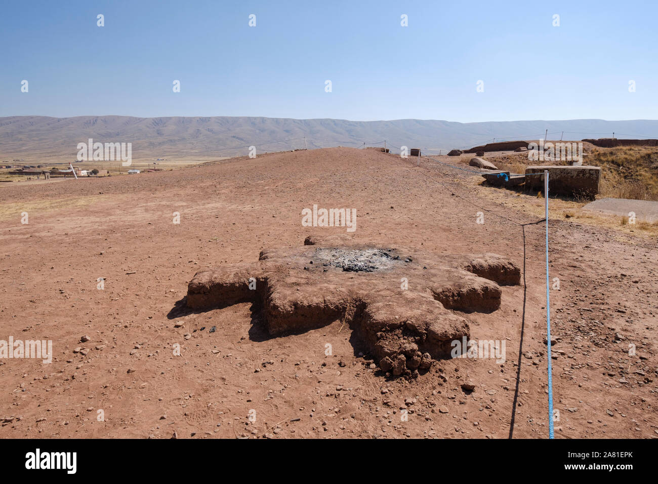 Detail from the top of Akapana Pyramid at Tiwanaku Archeological ...