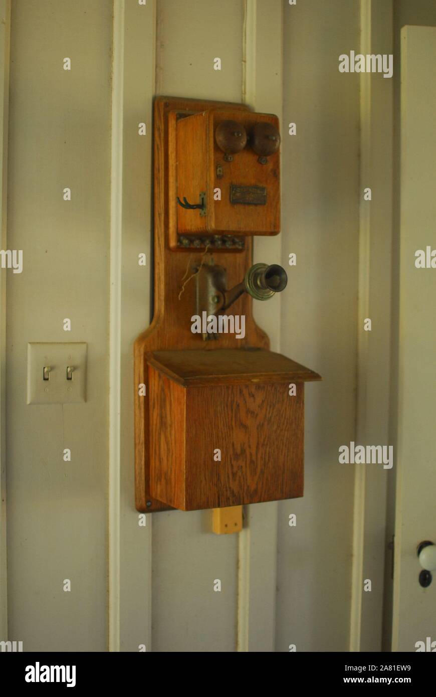 An old telephone on display Stock Photo - Alamy