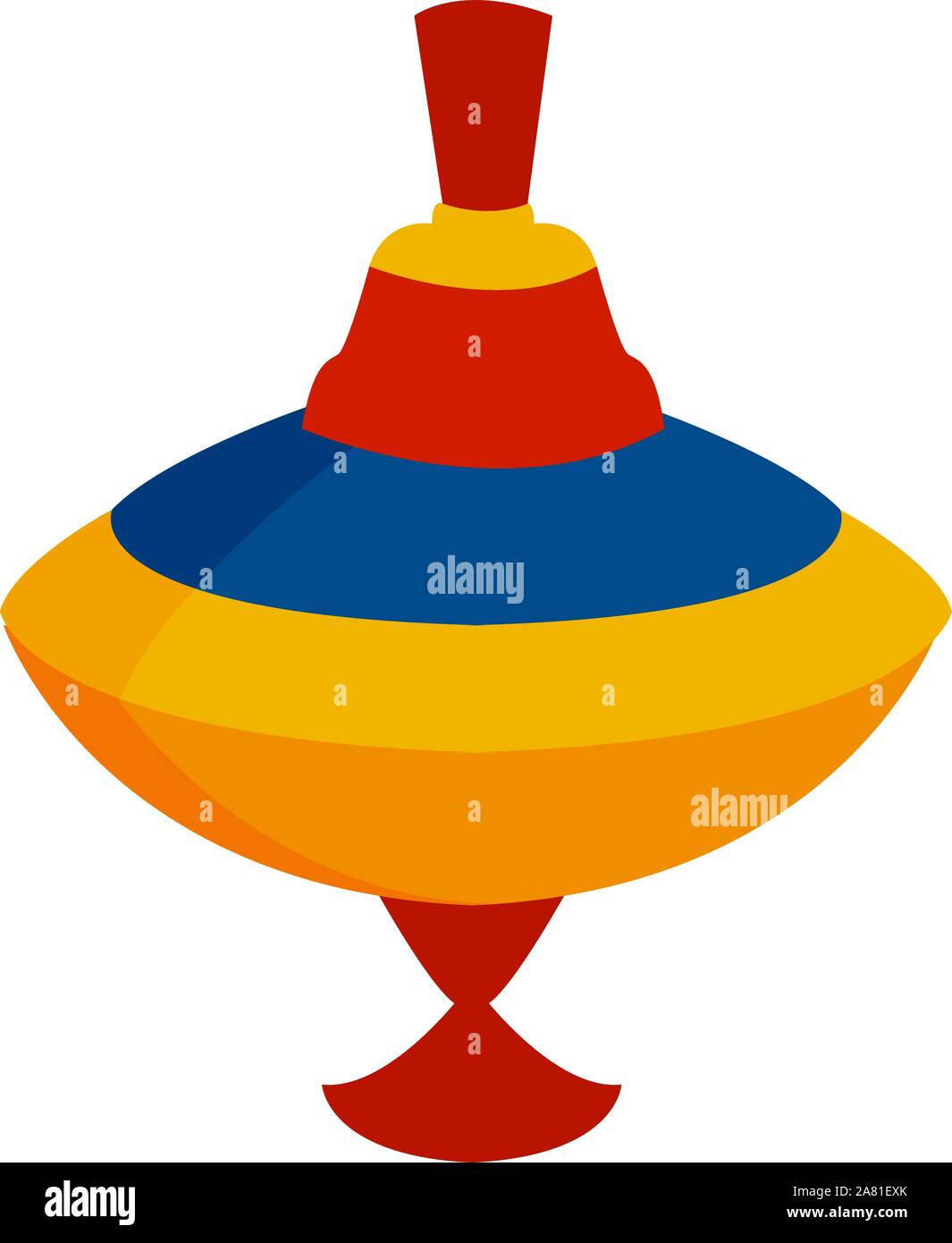 Spinning top, illustration, vector on white background Stock Vector ...