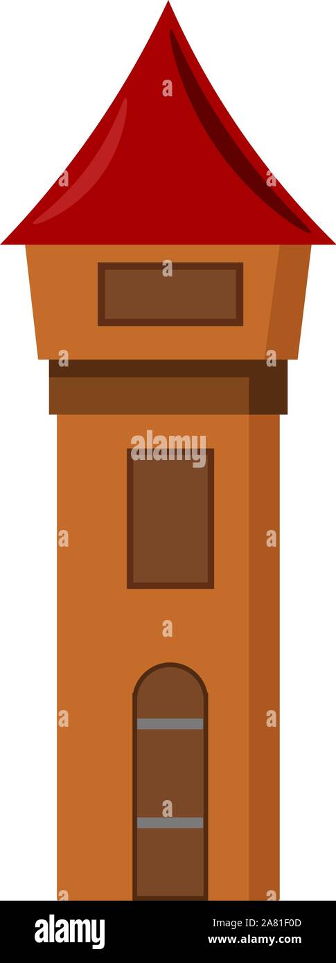 High tower, illustration, vector on white background Stock Vector Image ...
