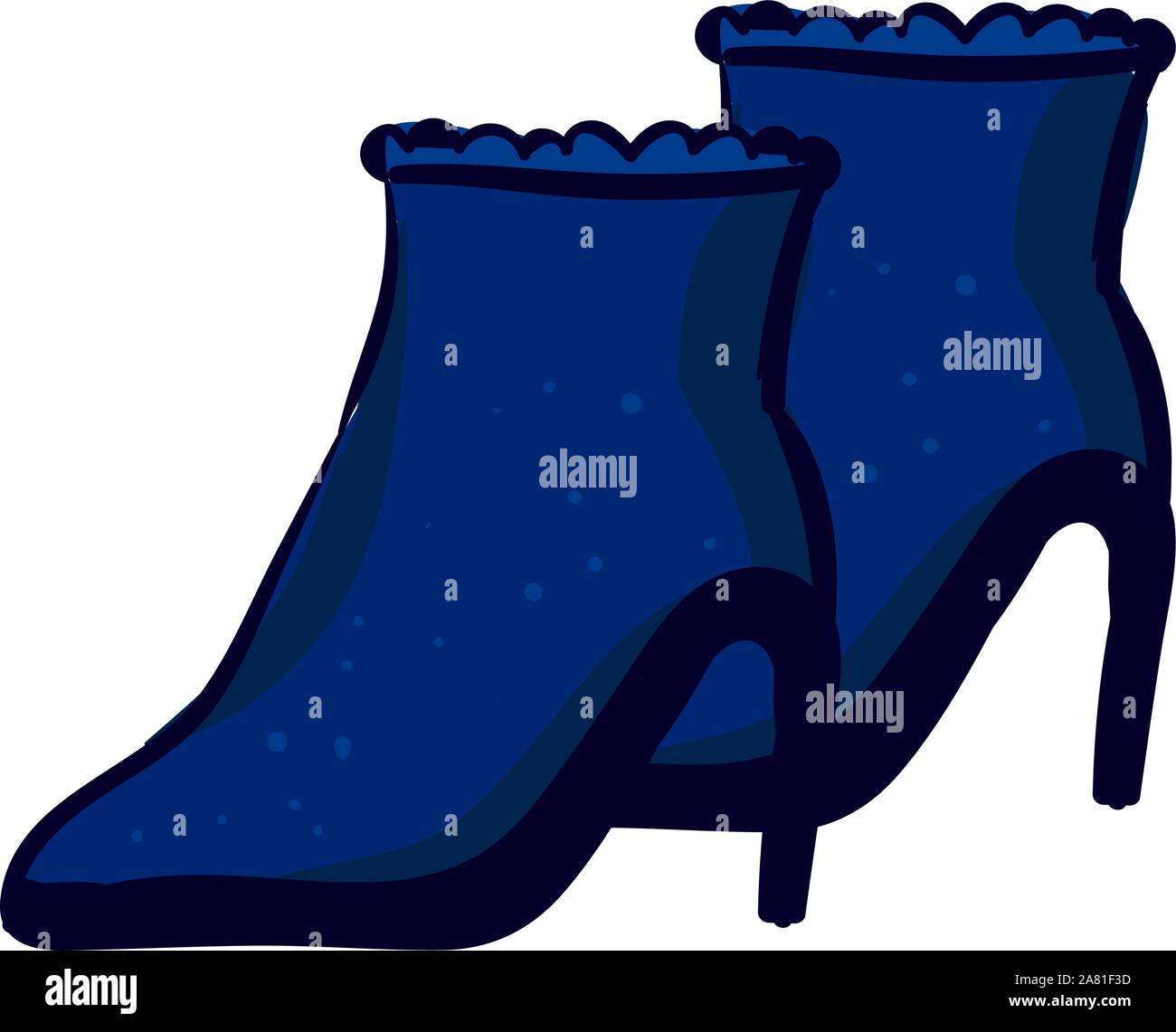Blue shoes, illustration, vector on white background Stock Vector Image ...