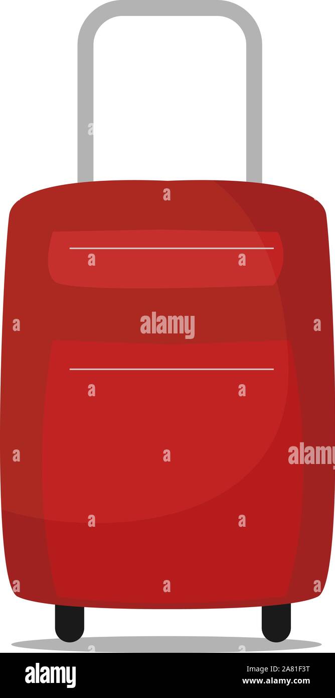 Red suitcase, illustration, vector on white background Stock Vector ...