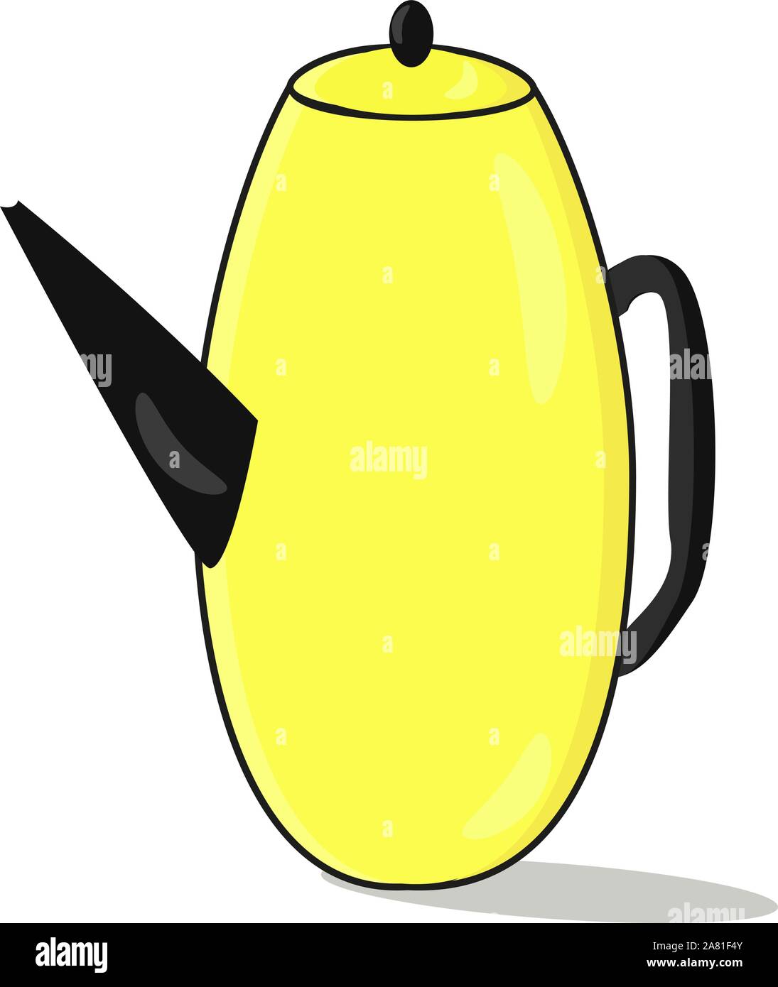 Yellow teapot, illustration, vector on white background Stock Vector ...
