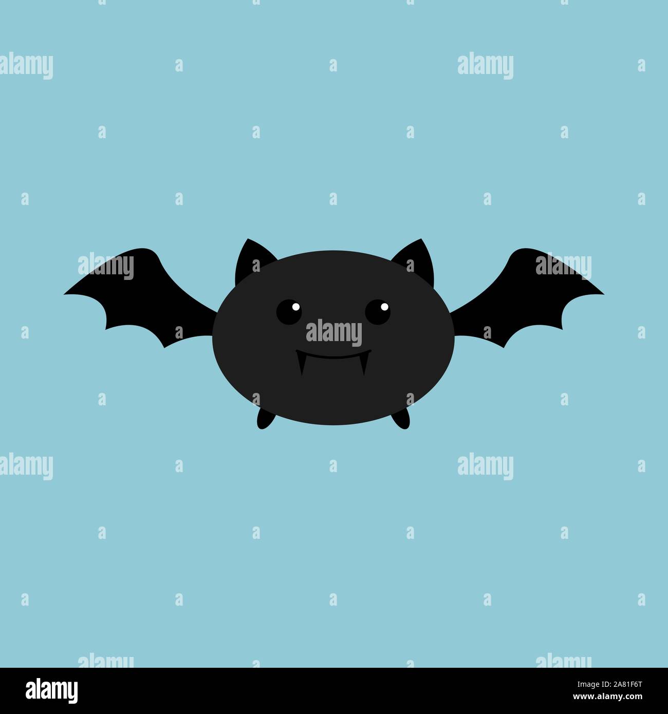 Little bat, illustration, vector on white background Stock Vector Image ...