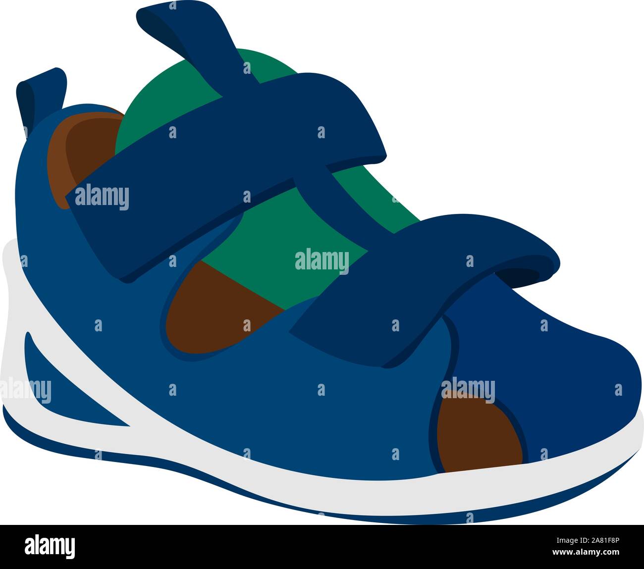 Blue sandals, illustration, vector on white background Stock Vector ...