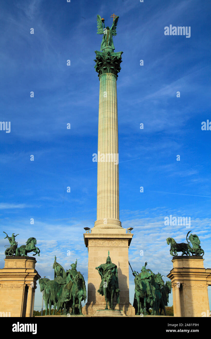 Hungary, Budapest, Heroes Square, Millennium Monument Stock Photo - Alamy
