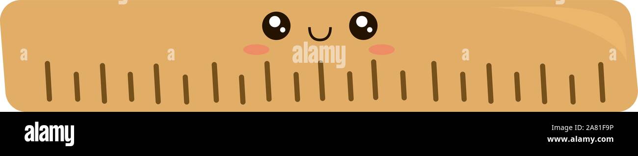 Cute ruler, illustration, vector on white background Stock Vector Image ...