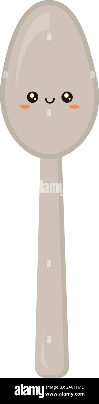 Cute spoon, illustration, vector on white background Stock Vector Image ...