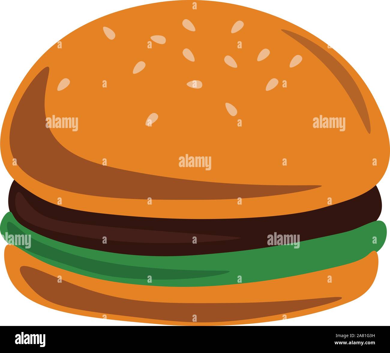 Burger, illustration, vector on white background Stock Vector Image ...