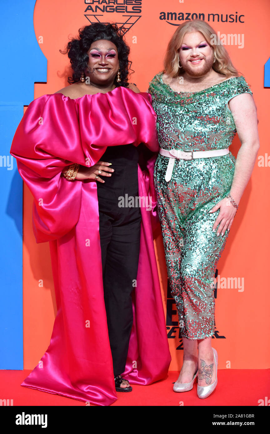 Mahatma Khandi and Grace Shush attending the MTV EMAs 2019 at FIBES ...