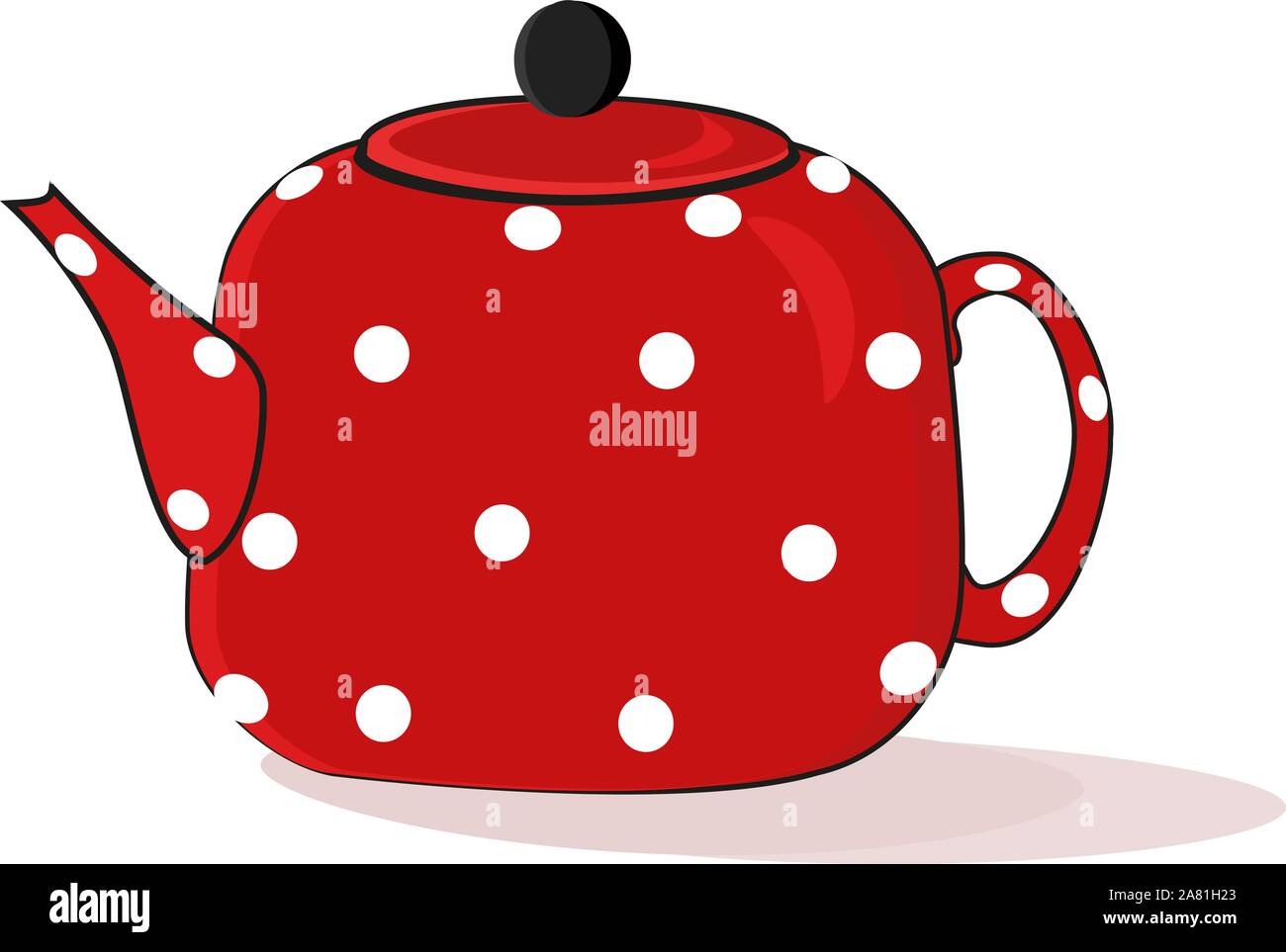 Red teapot, illustration, vector on white background Stock Vector Image ...