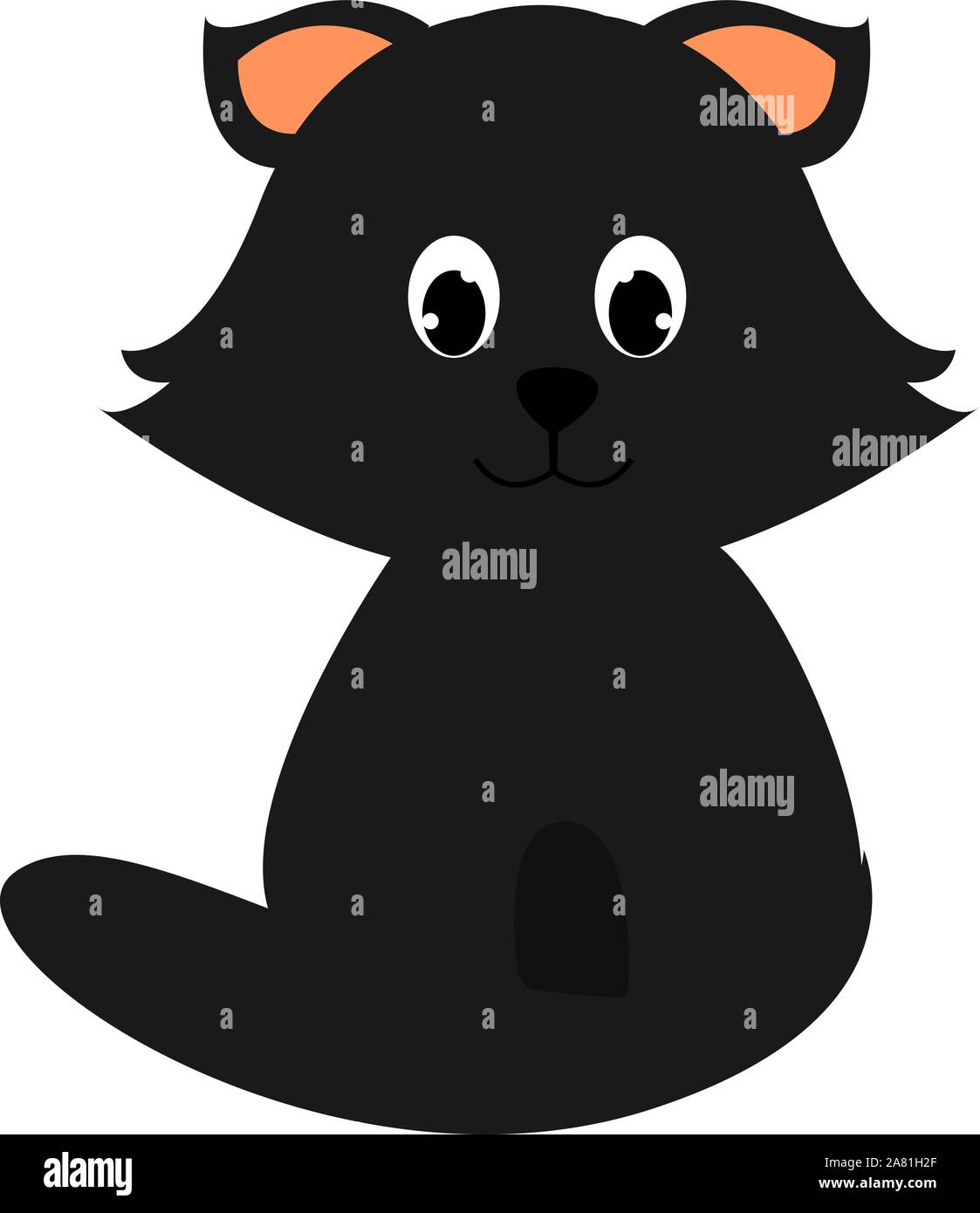 Black cat, illustration, vector on white background Stock Vector Image ...