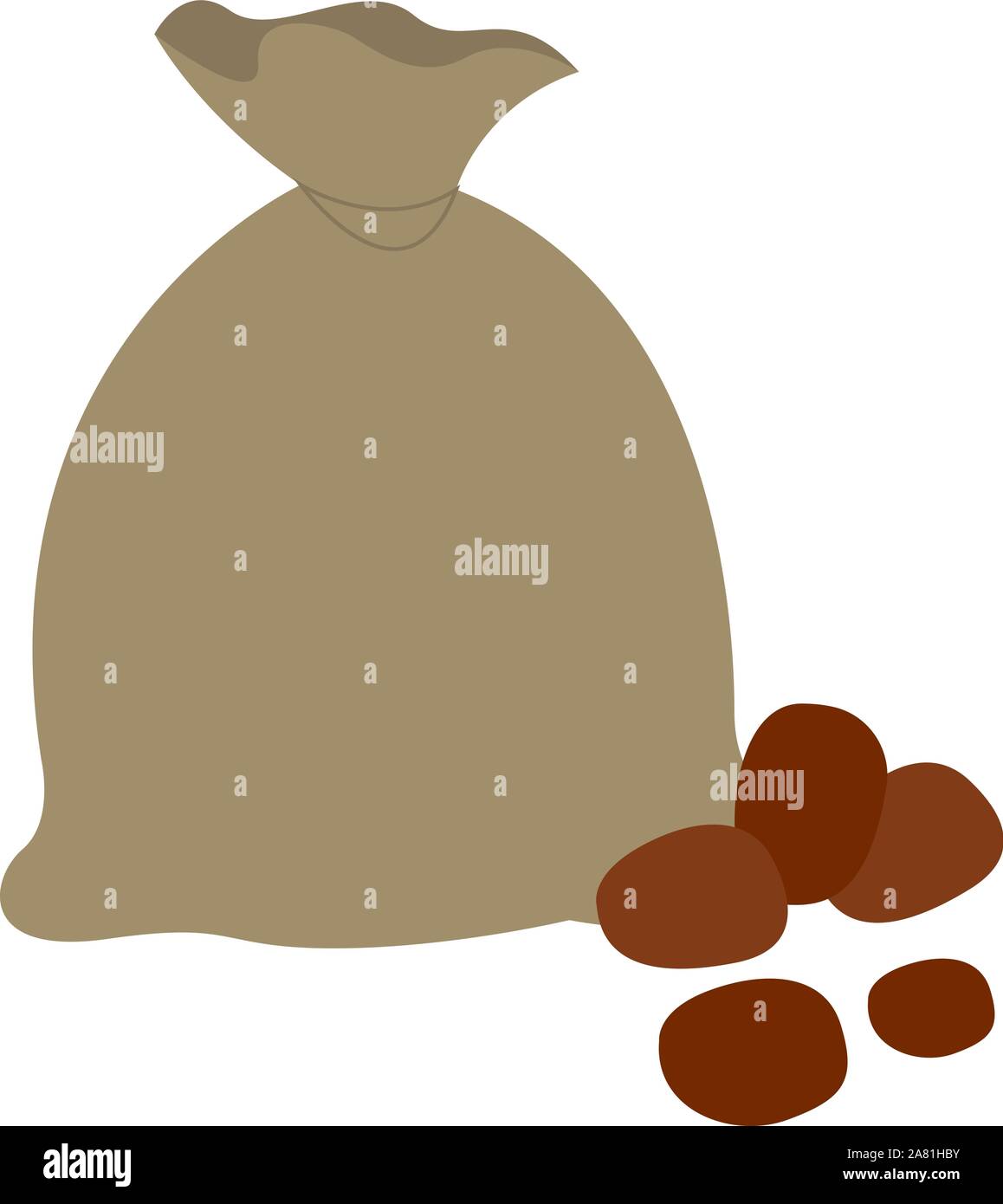 Bag of potatoes, illustration, vector on white background Stock Vector ...
