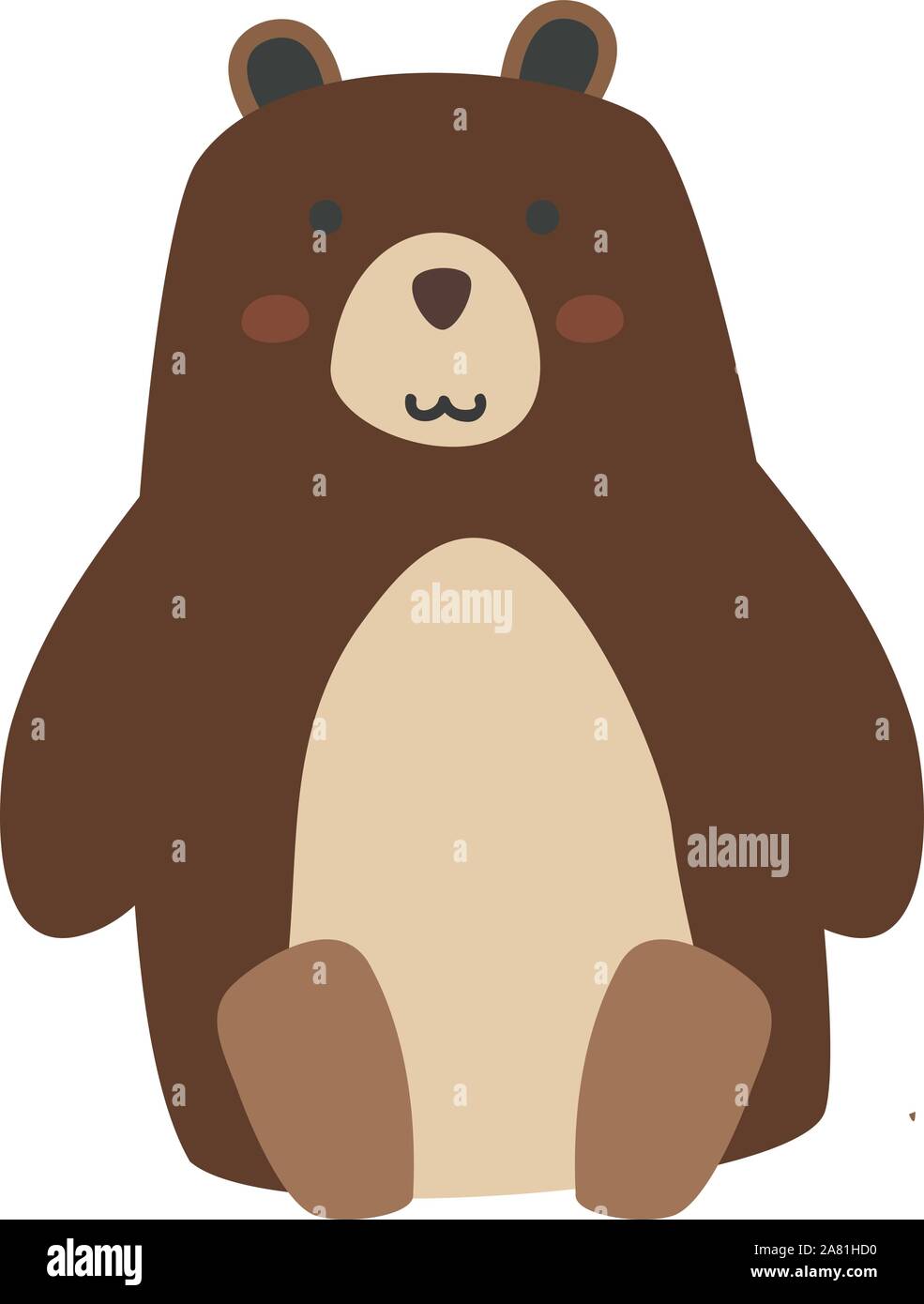 Bear sitting, illustration, vector on white background Stock Vector ...