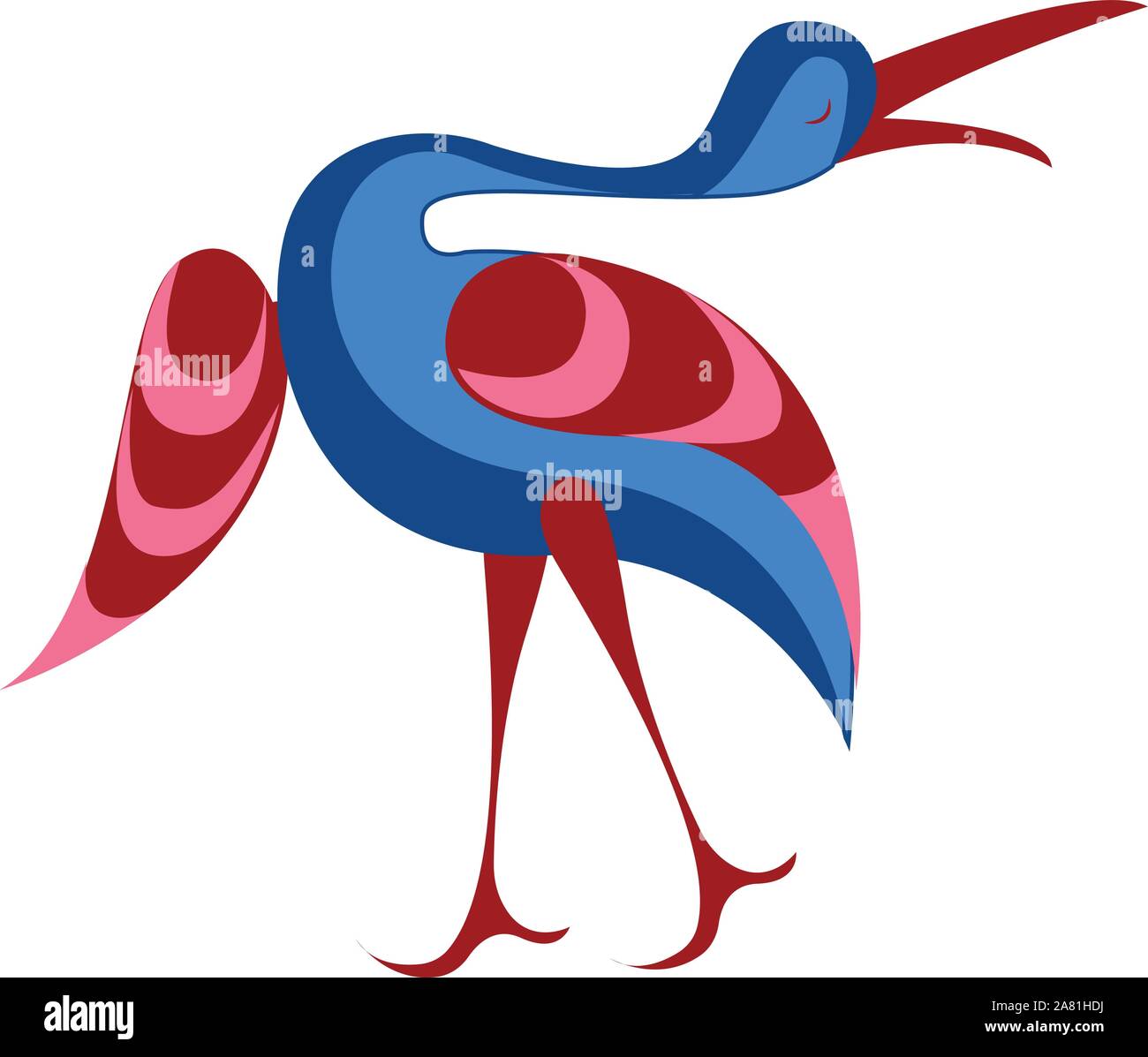 Blue bird, illustration, vector on white background Stock Vector Image ...