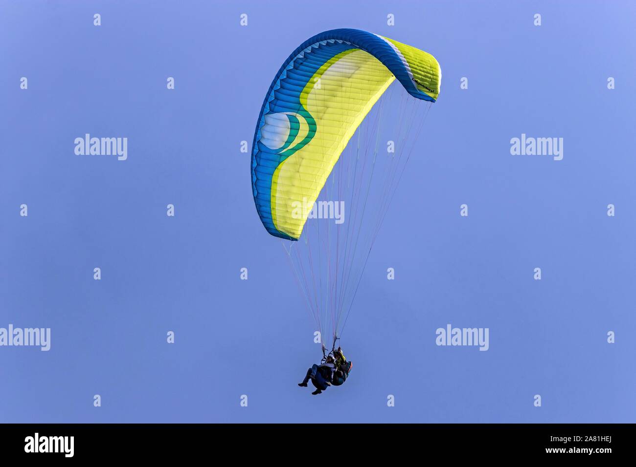 Paragliding, tandem flight, Oberstdorf, Oberallgau, Allgau, Bavaria ...