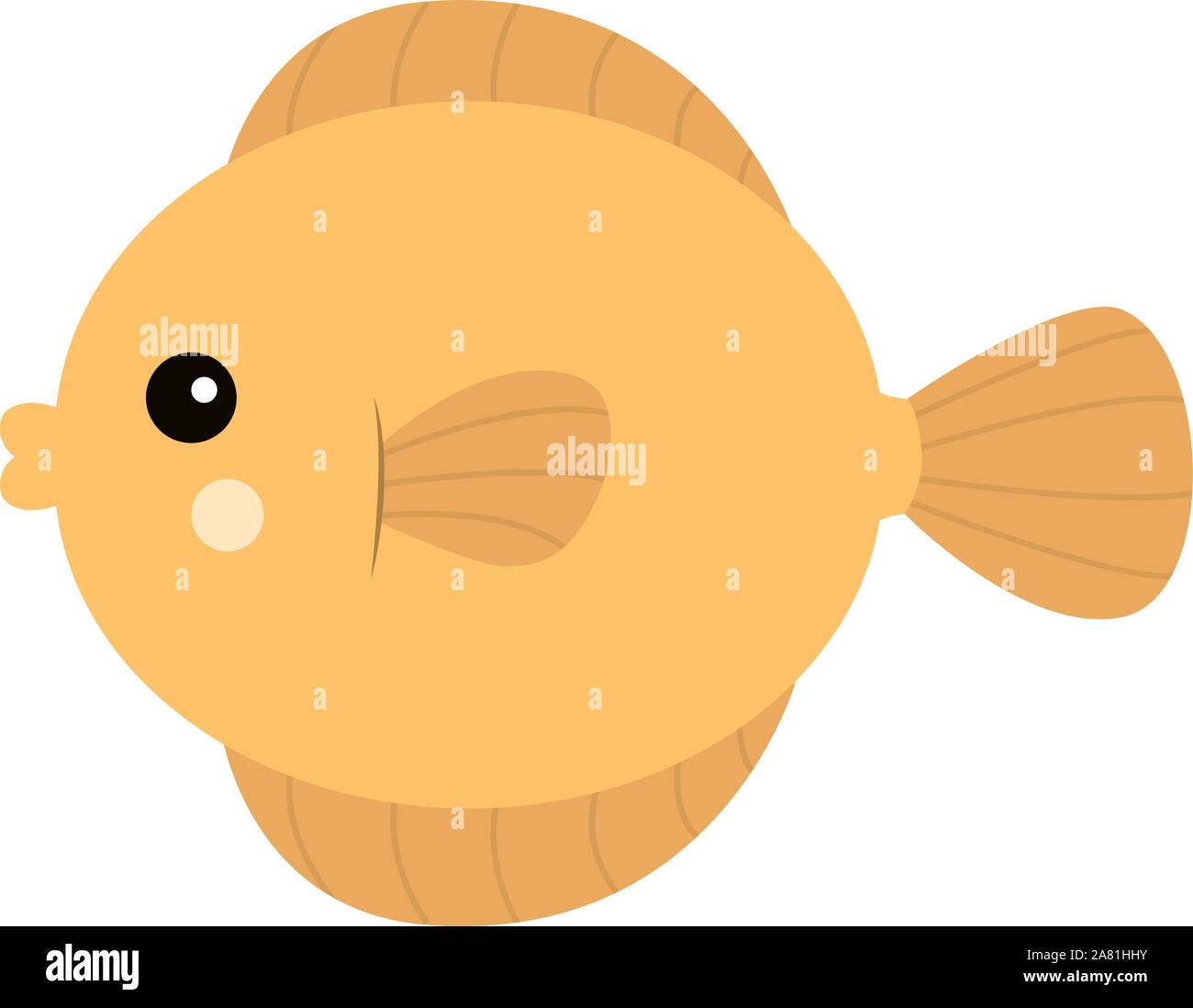 Yellow fish, illustration, vector on white background Stock Vector ...