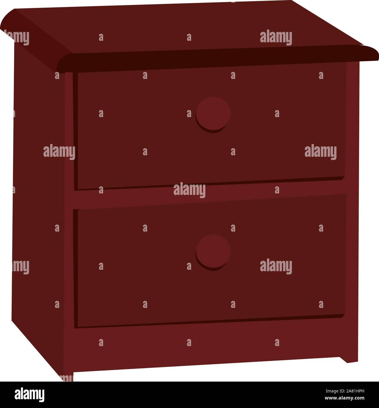 Bedside table, illustration, vector on white background Stock Vector ...