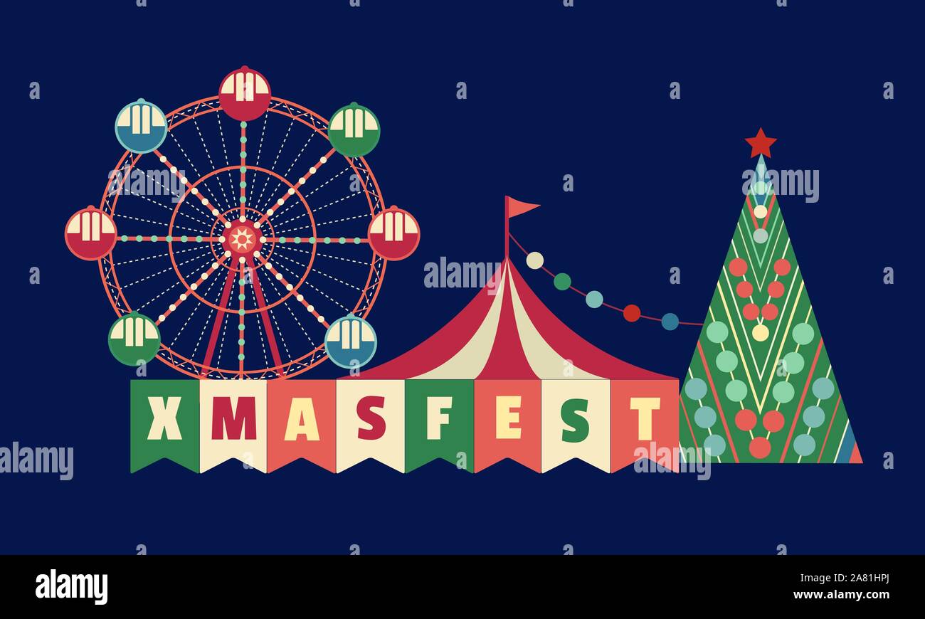 Christmas fair on market Stock Vector Images - Alamy