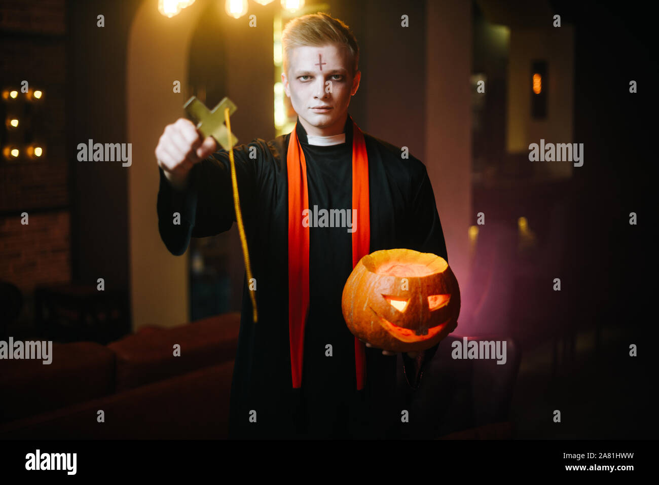 Scary priest hi-res stock photography and images - Alamy
