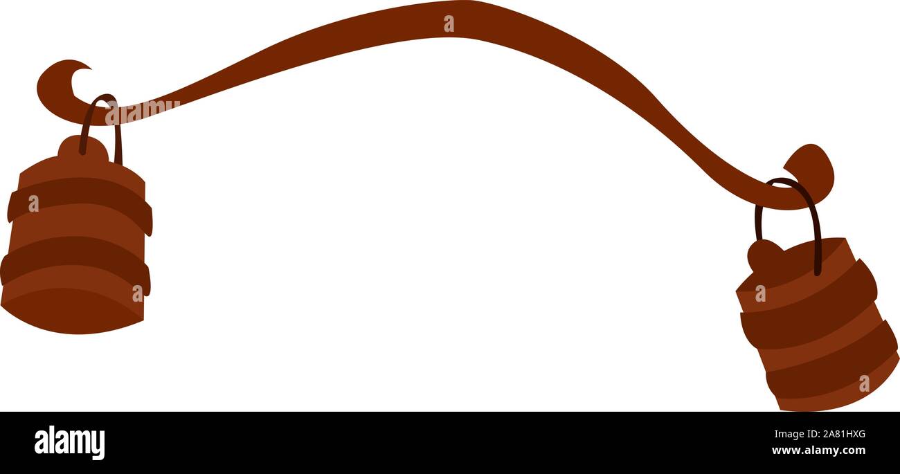 Carrying buckets, illustration, vector on white background Stock Vector ...