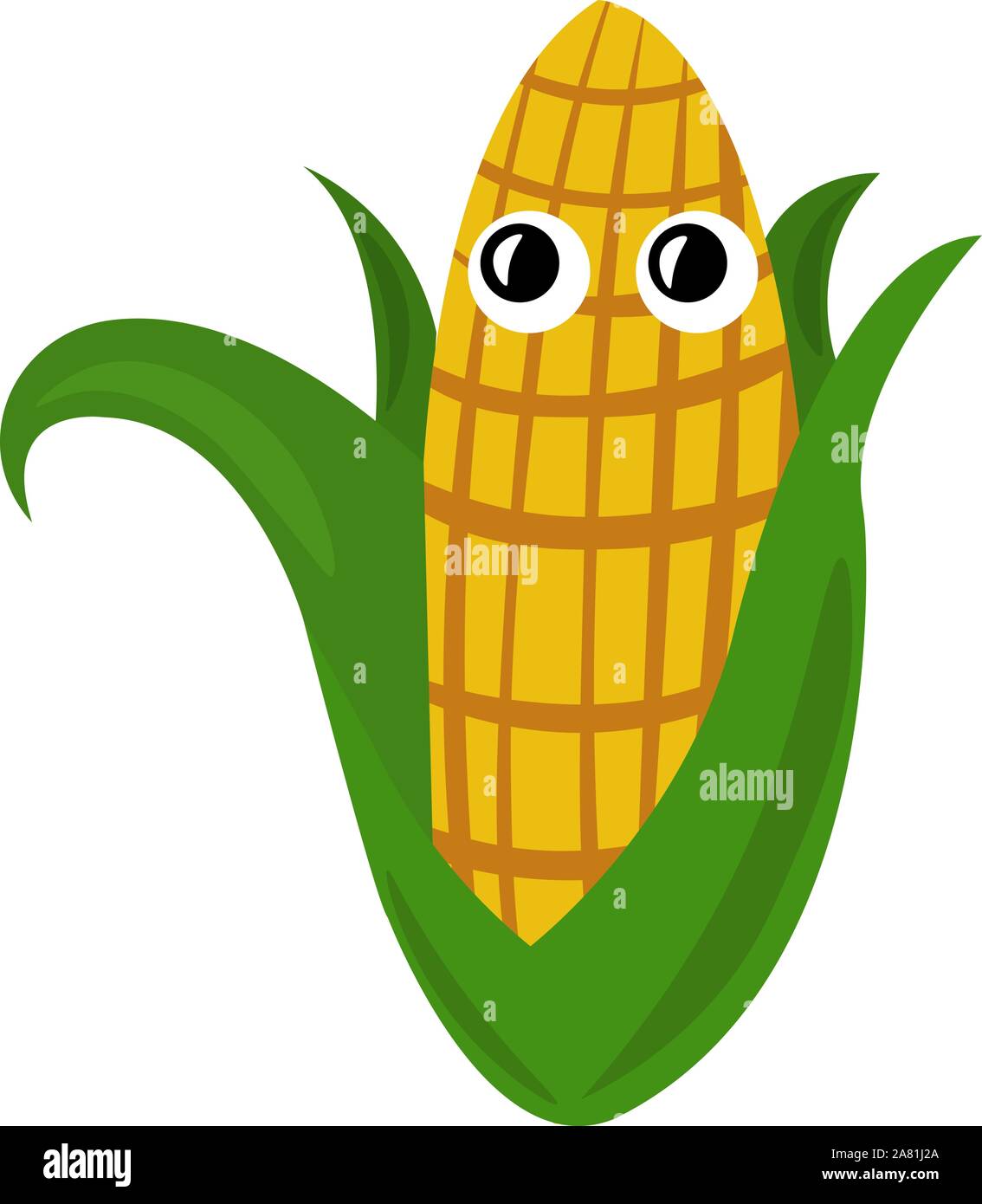 Fresh corn, illustration, vector on white background Stock Vector Image ...