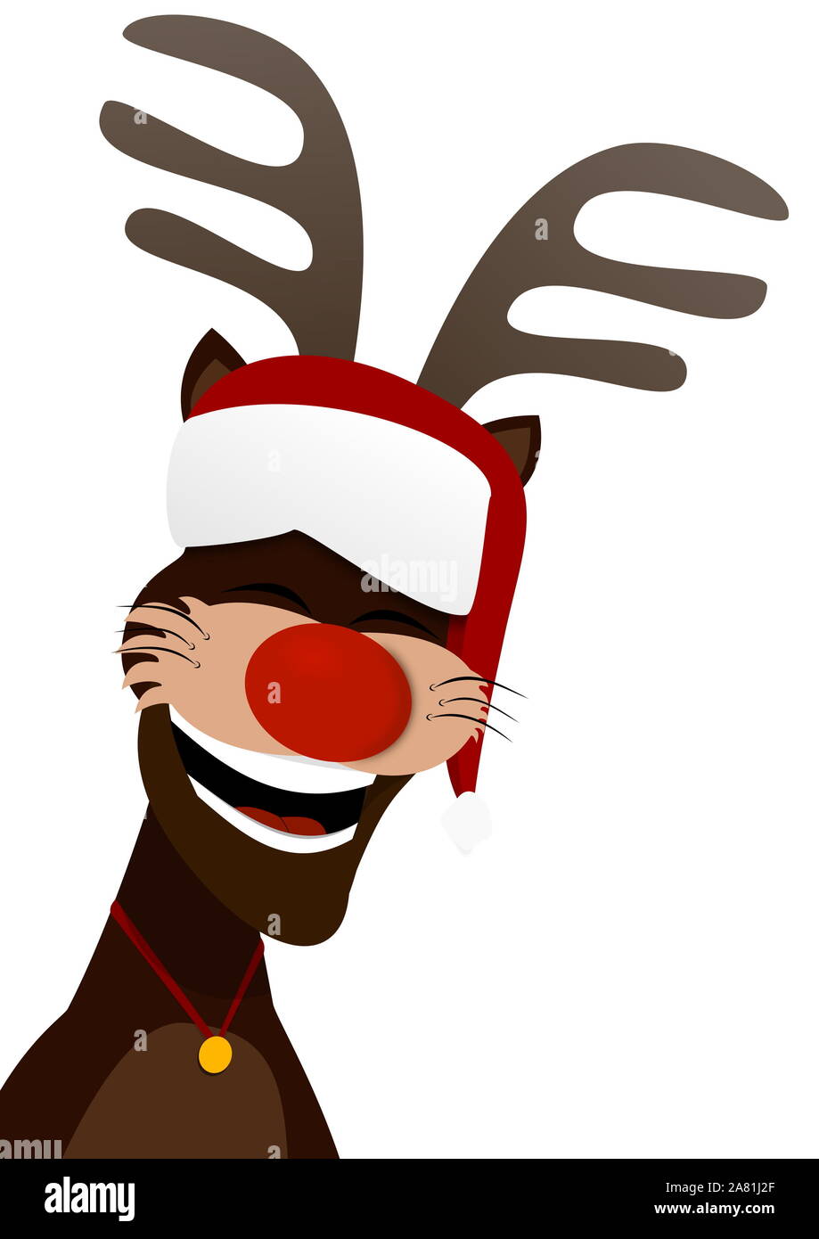 red nose reindeer Rudolf Stock Photo - Alamy