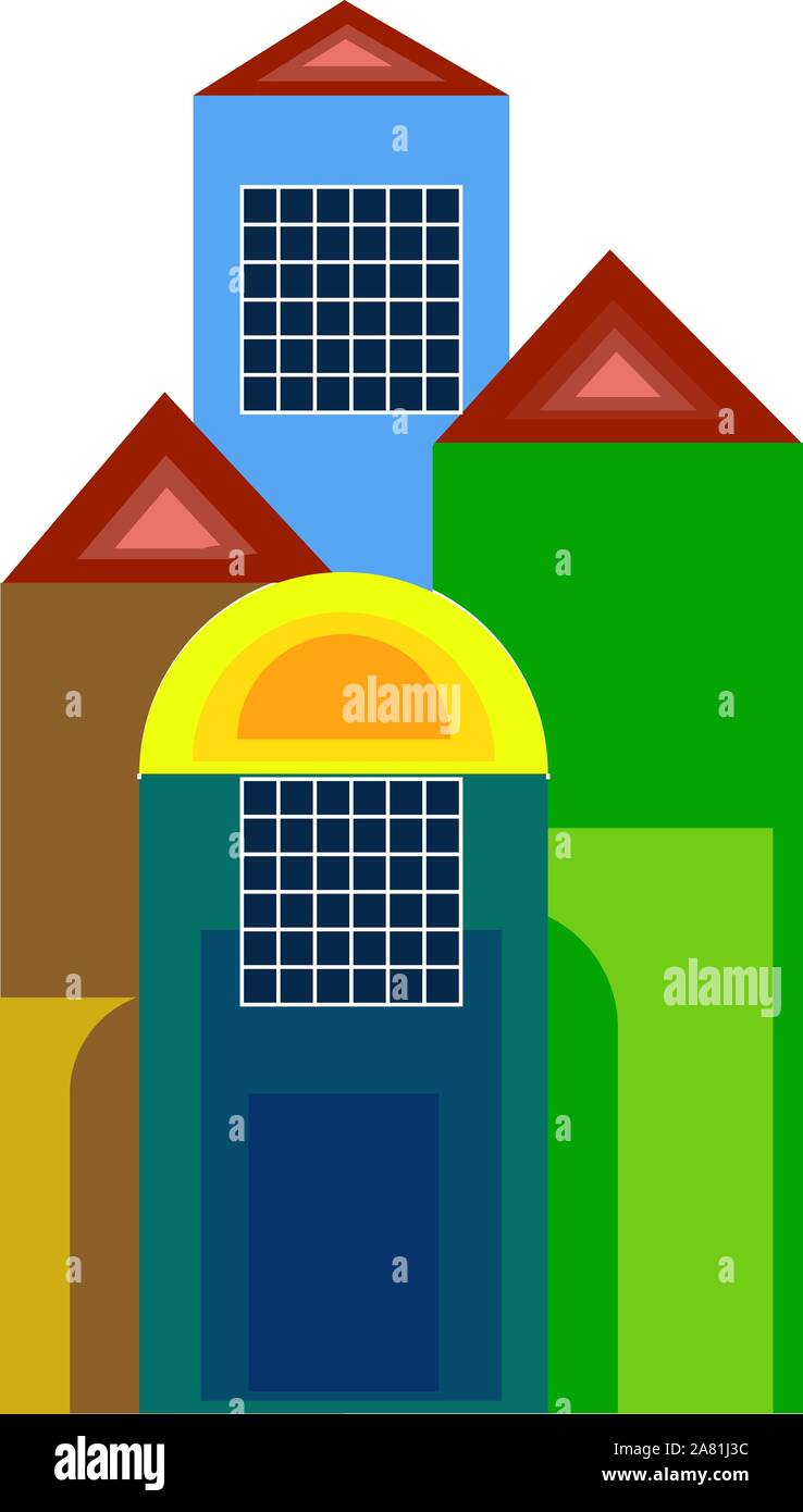 Buildings, illustration, vector on white background Stock Vector Image ...