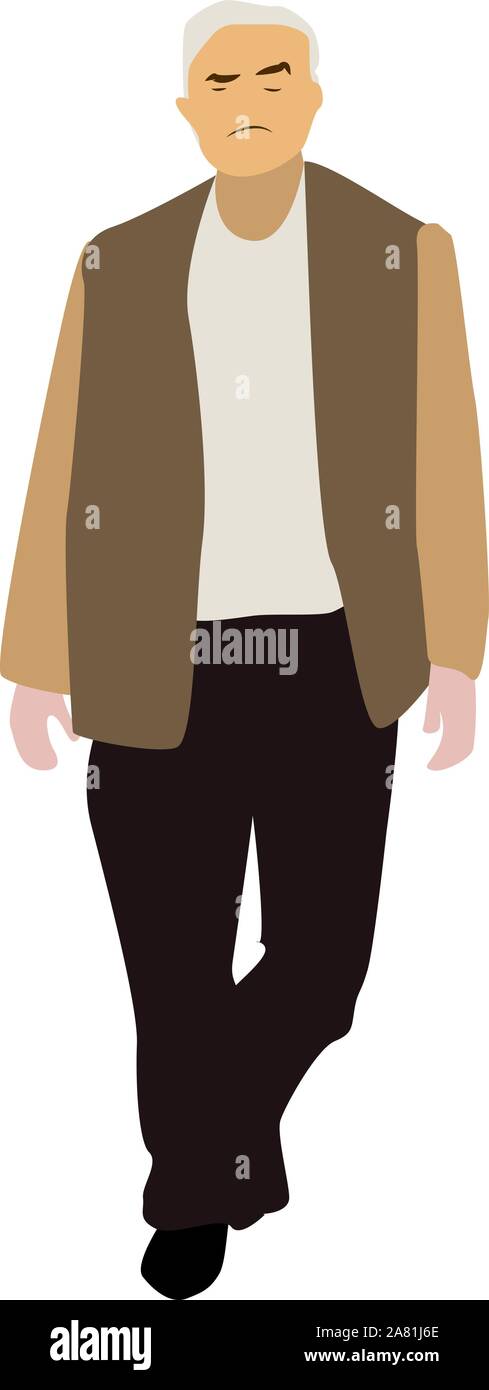 Angry man, illustration, vector on white background Stock Vector Image ...