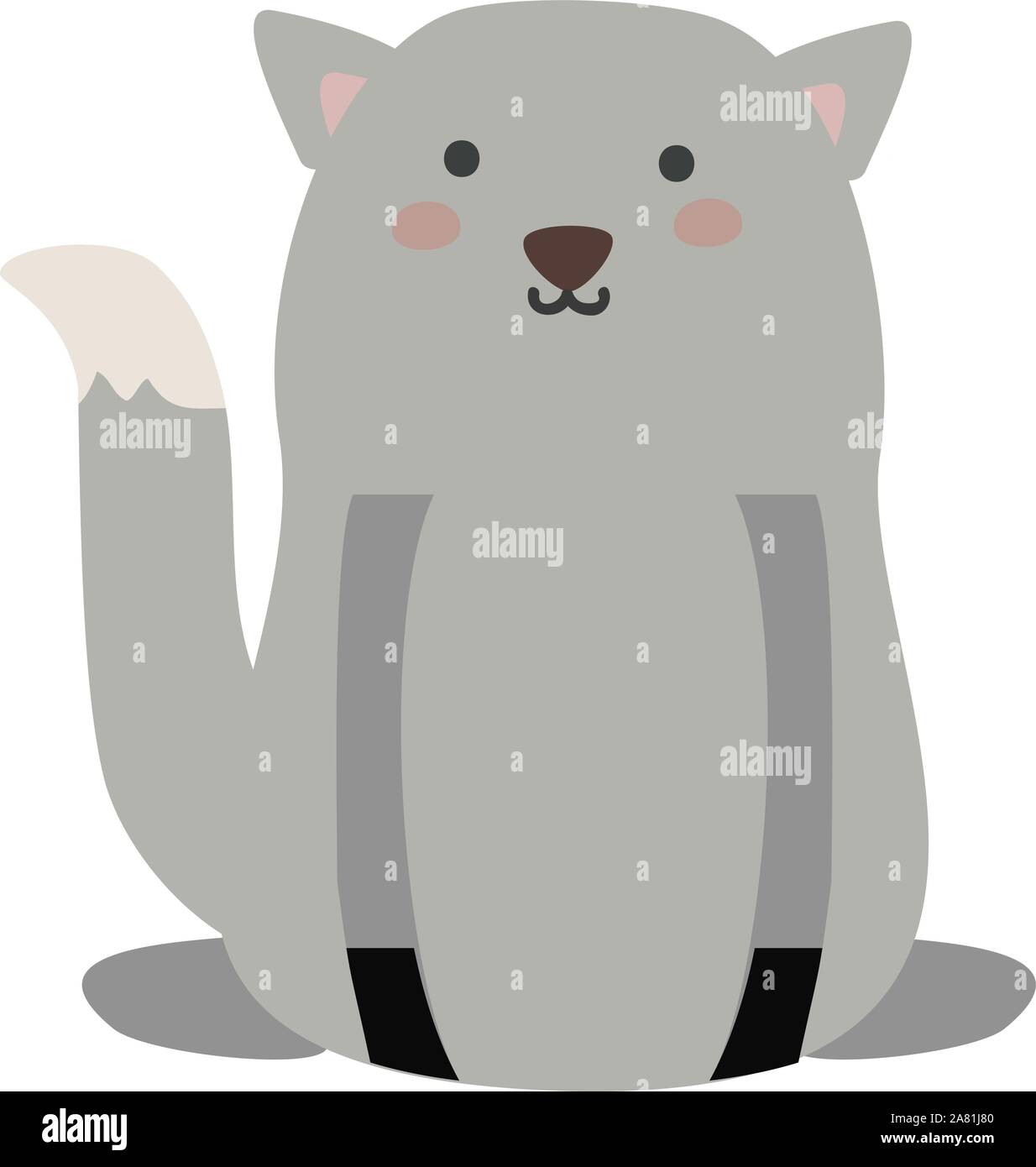 Fat cat, illustration, vector on white background Stock Vector Image ...