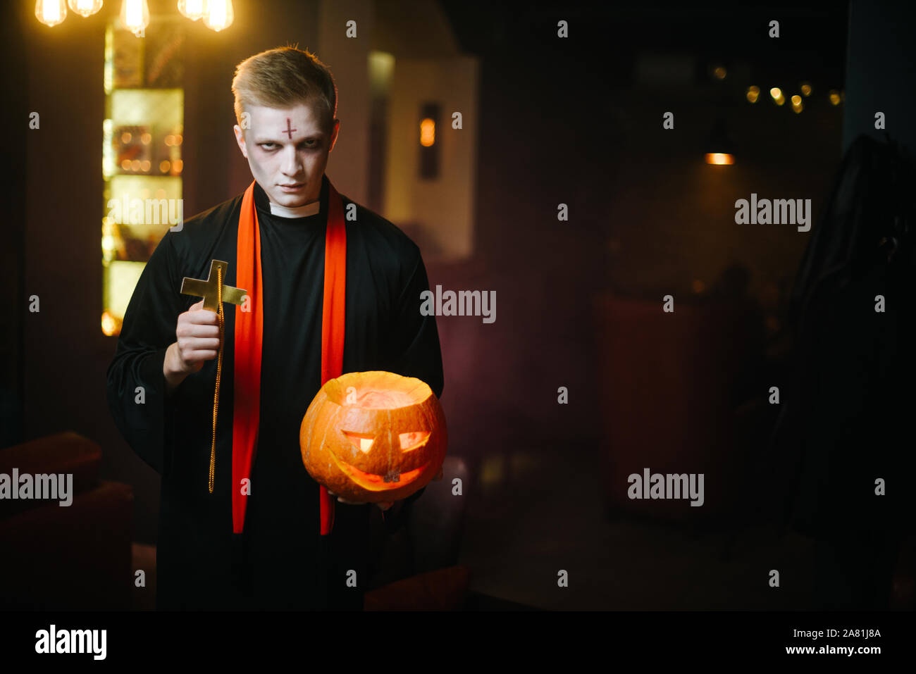 Scary priest hi-res stock photography and images - Alamy