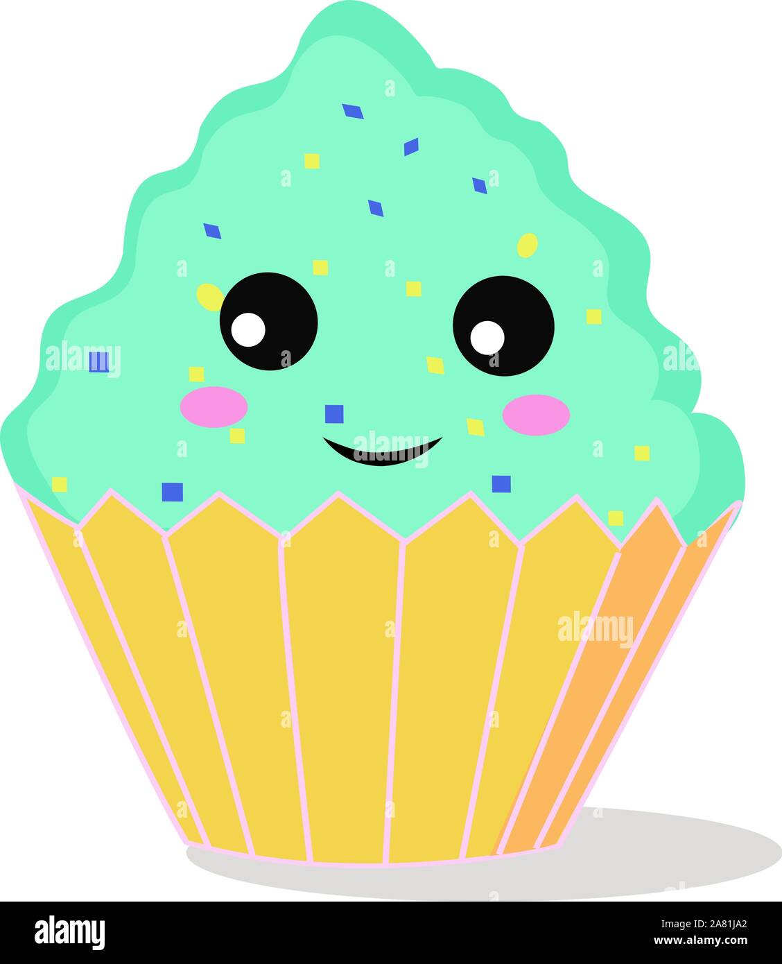 Cake smile, illustration, vector on white background Stock Vector Image ...