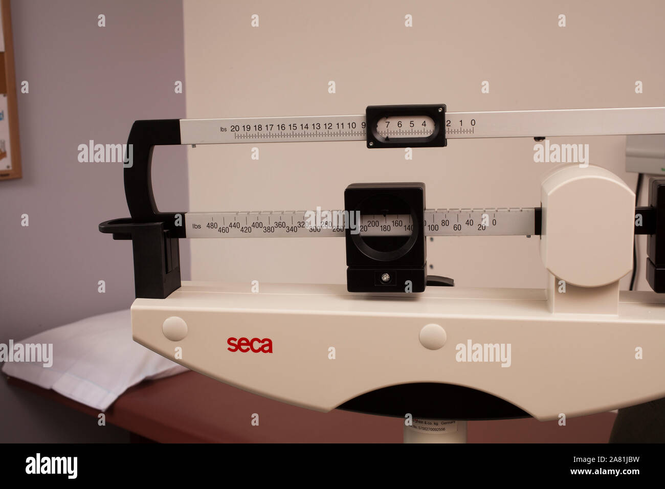 Doctor's beam scale in an examination room Stock Photo - Alamy