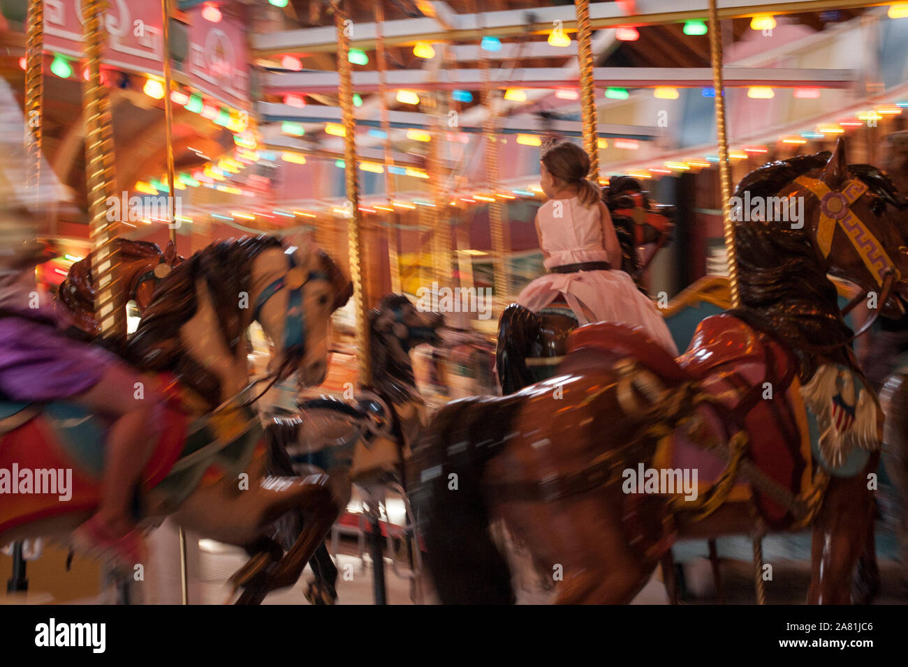 A beautifully restored 1920's carousel resides in a pavilion in Holyoke ...