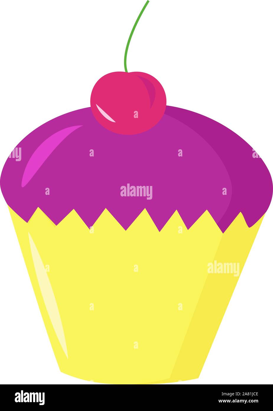 Purple cake, illustration, vector on white background Stock Vector ...