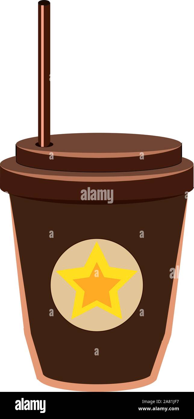 Brown cup, illustration, vector on white background Stock Vector Image ...