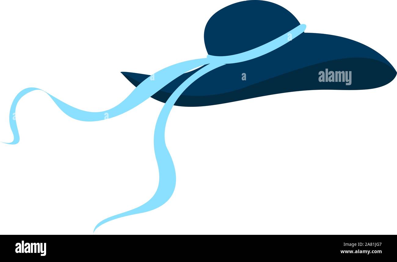 Blue hat, illustration, vector on white background Stock Vector Image ...