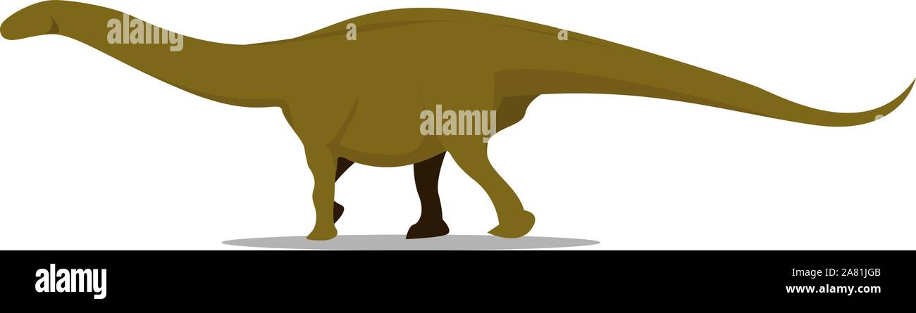 Brontosaurus, illustration, vector on white background Stock Vector ...