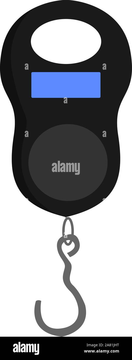 Electronic balance, illustration, vector on white background Stock ...