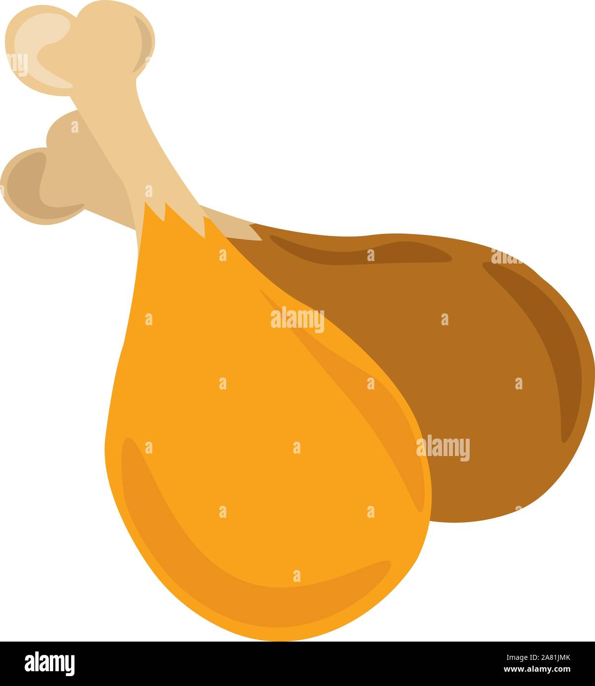 Fried chicken, illustration, vector on white background Stock Vector ...