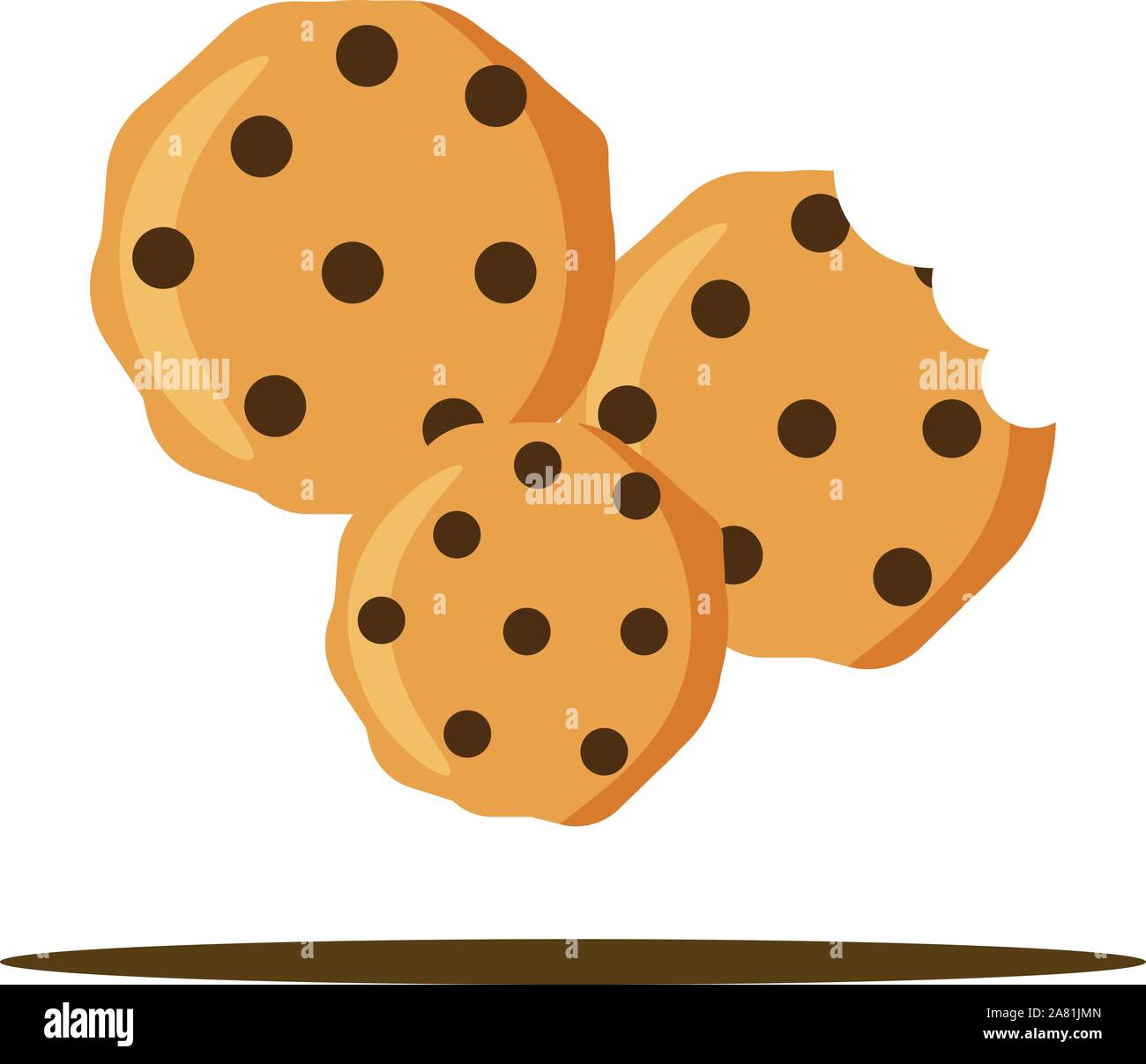 Cookies, illustration, vector on white background Stock Vector Image ...