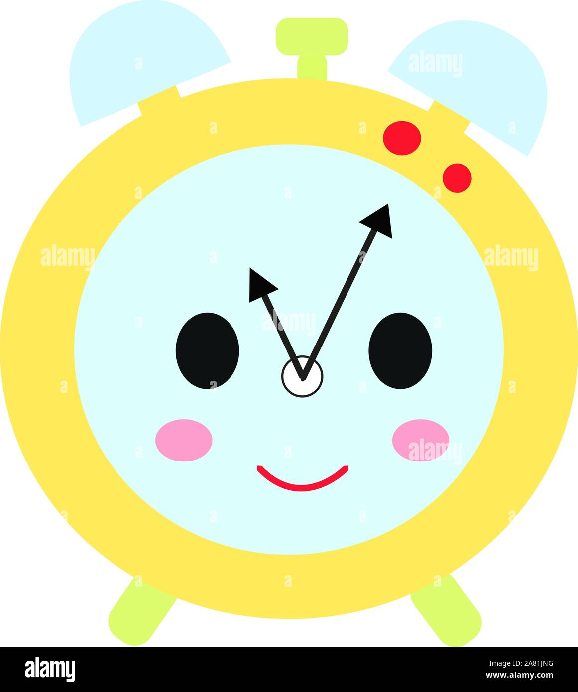 Yellow clock, illustration, vector on white background Stock Vector ...
