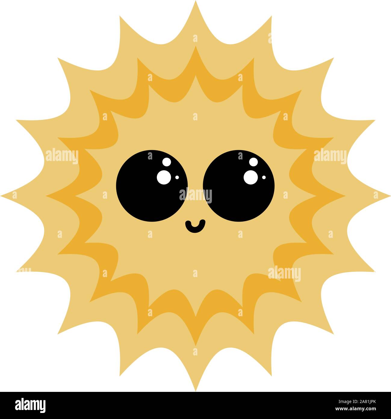 Cute sun, illustration, vector on white background Stock Vector Image ...