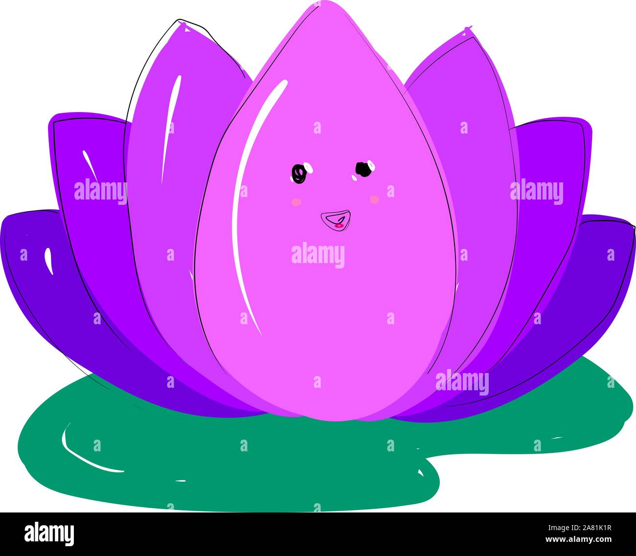 Cute lotus, illustration, vector on white background Stock Vector Image ...