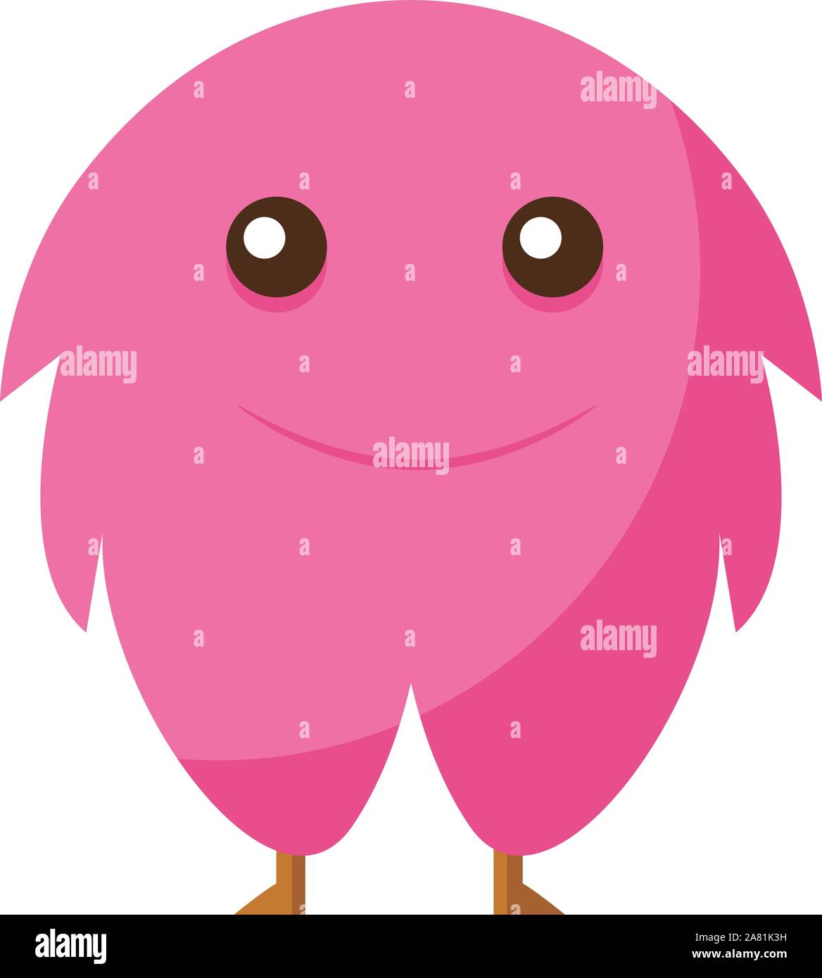 Happy pink monster, illustration, vector on white background Stock ...