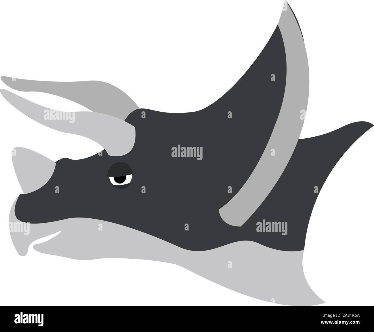 Dinosaur head, illustration, vector on white background Stock Vector ...