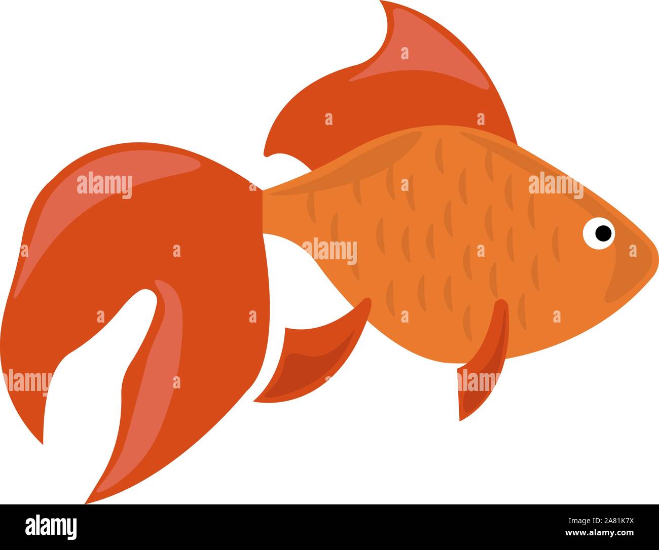Golden fish, illustration, vector on white background Stock Vector ...